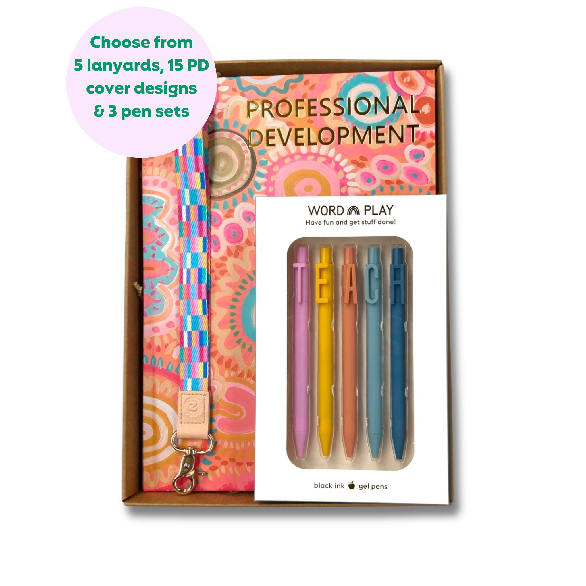 Teacher Gift Box | Professional Development Logbook, Lanyard & Pen Set